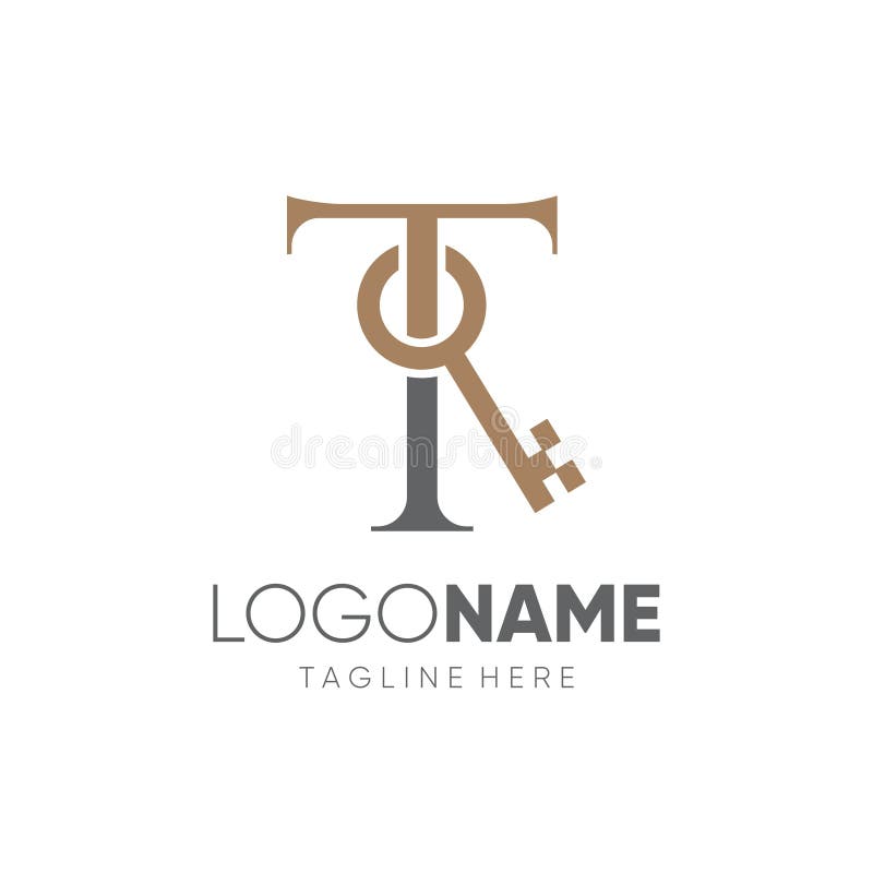 Initial Letter T Key Logo Design Vector Icon Graphic Emblem ...