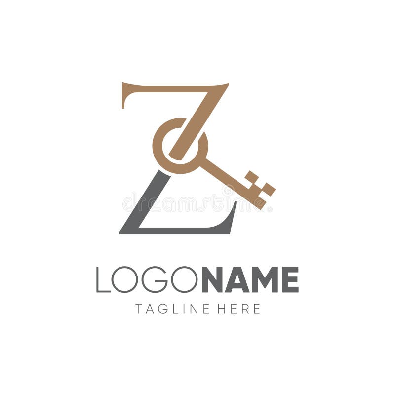 Initial Letter Z Key Logo Design Vector Icon Graphic Emblem ...