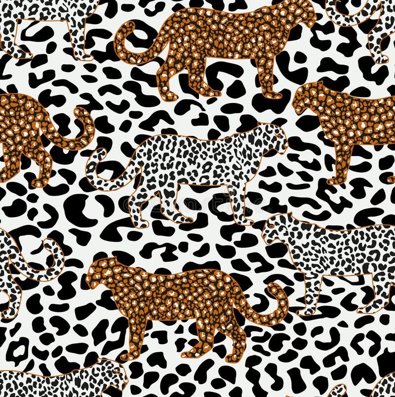Trendy Modern Leopard Seamless Pattern. Creative Collage Pattern ...