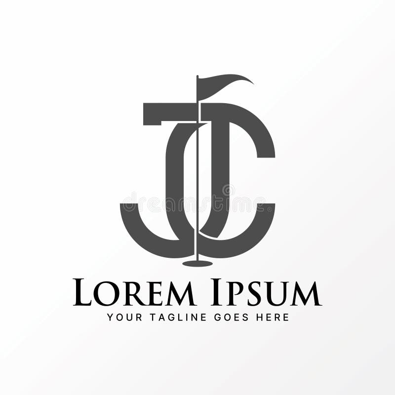 Letter CJ or JC Sans Font with Flag Golf. Related To Sport Club or ...