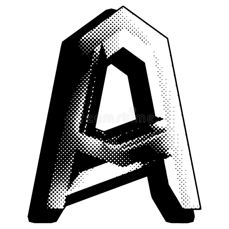 Halftone Style Art Font.Decorative Letter Isolated on White Background ...