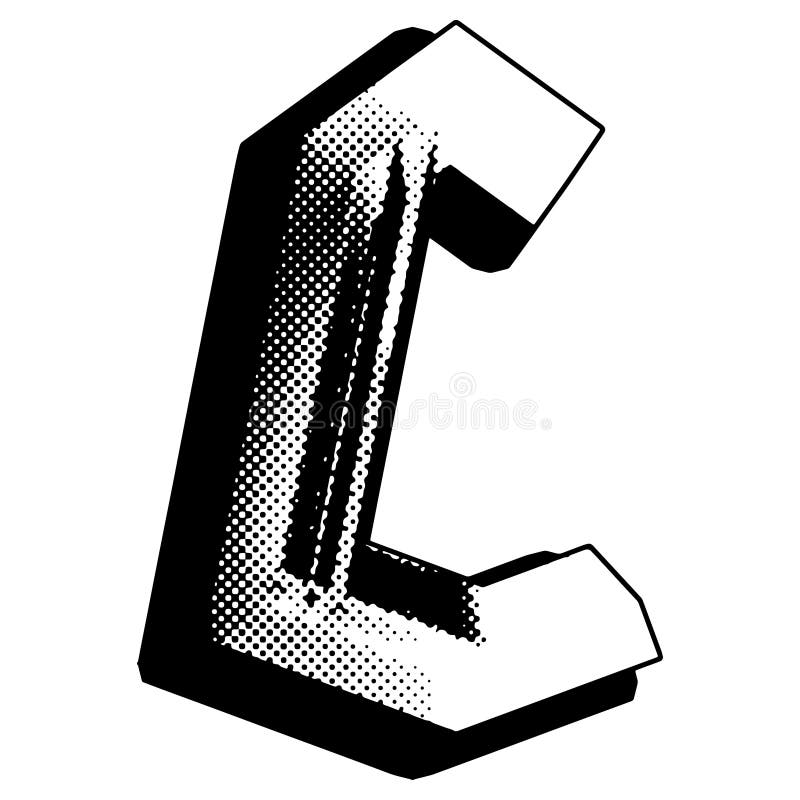 Halftone Style Art Font.Decorative Letter Isolated on White Background ...