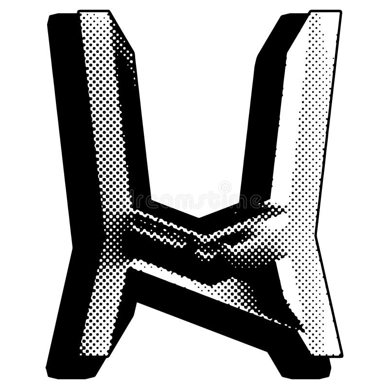 Halftone Style Art Font.Decorative Letter Isolated on White Background ...