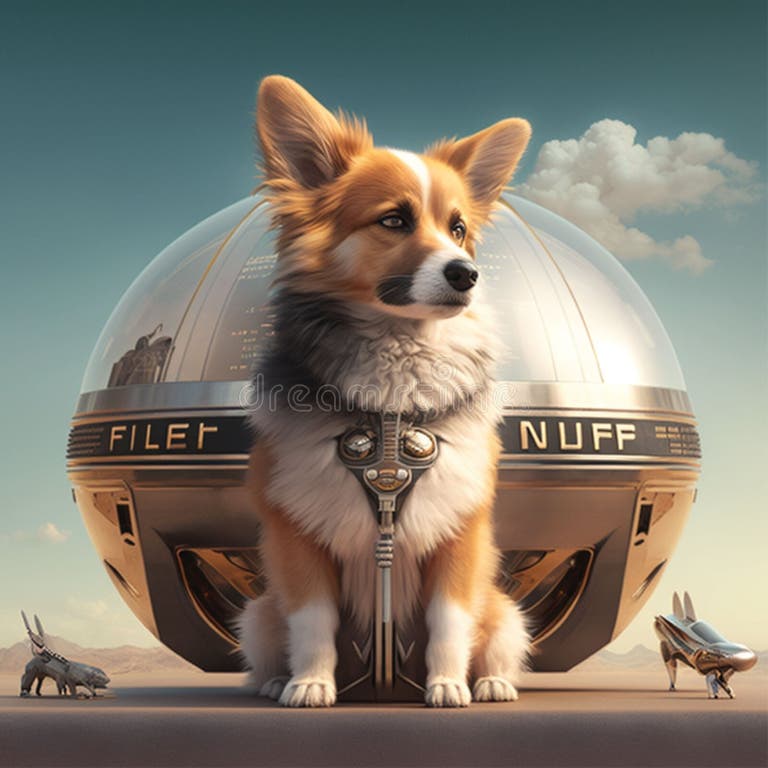 Futuristic Dog with High-Tech Collar Created with Generative AI ...