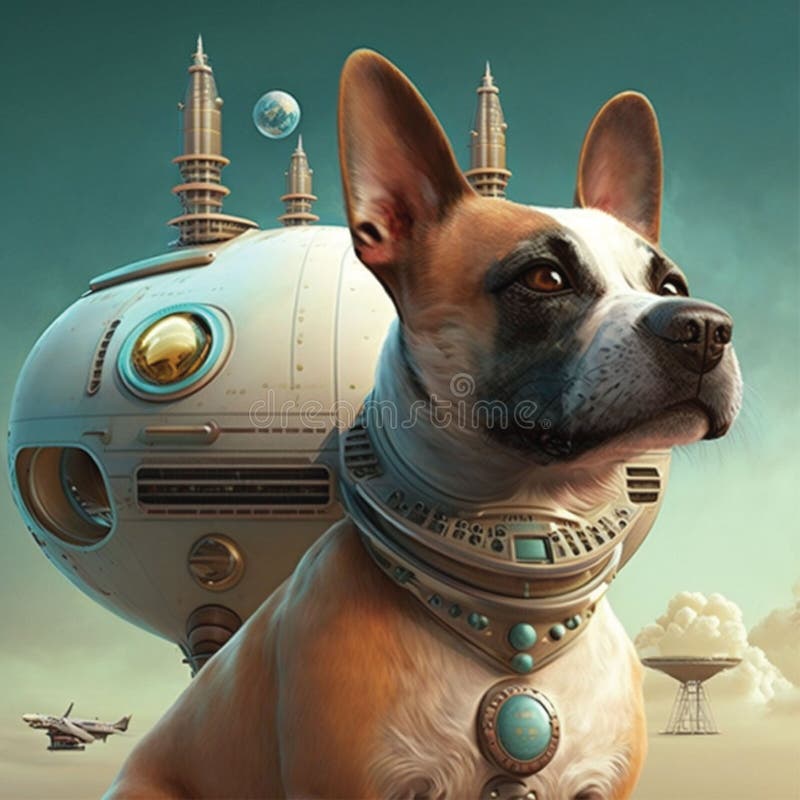 Futuristic Dog with High-Tech Collar Created with Generative AI ...