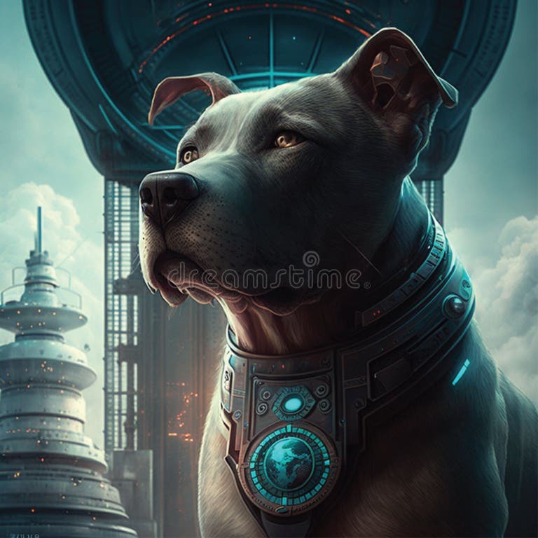 Futuristic Dog with High-Tech Collar Created with Generative AI ...
