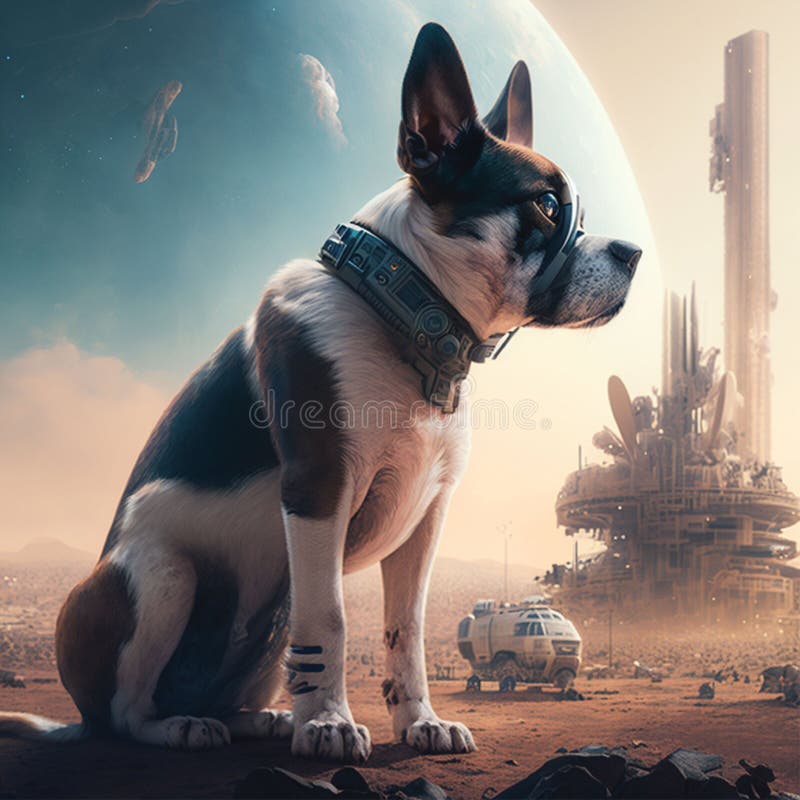 Futuristic Dog with High-Tech Collar Created with Generative AI ...