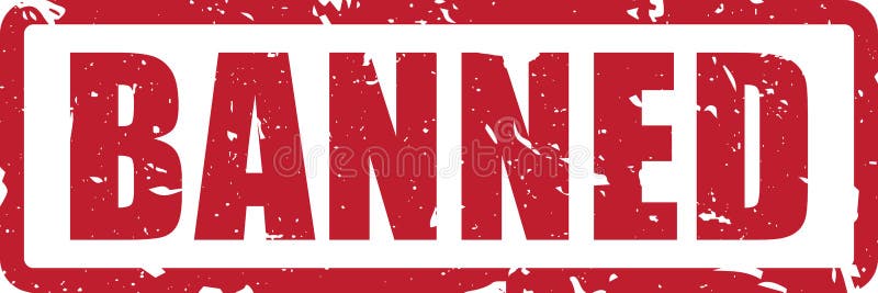 Banned Rubber Stamp, Red Prohibited Label, Vector Icon for Contraband ...