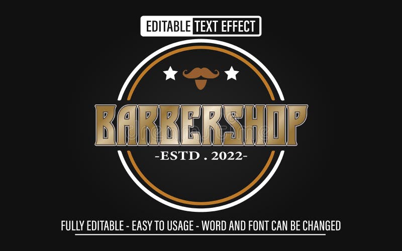 Barbershop 3d Editable Text Effect Stock Vector - Illustration of ...