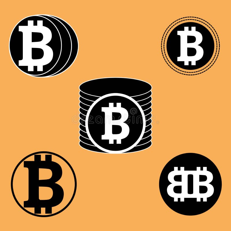 Bitcoin Icon Symbol in Black and White Vector Stock Vector ...