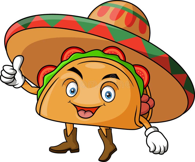 Cute Taco Cartoon Giving Thumb Up Stock Vector - Illustration of design ...