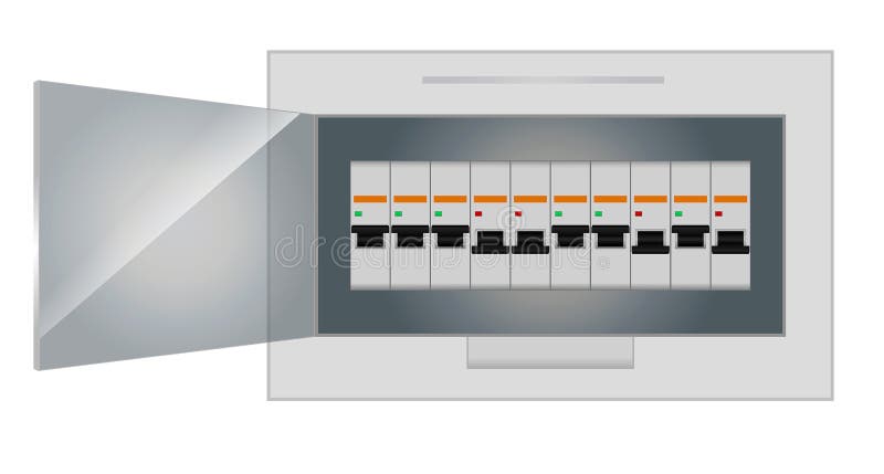 Fuse Box Electrical Switch Panel Modular Isolated. Stock Illustration ...