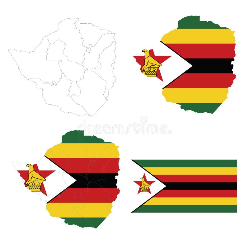 Set of Territories of the Country with the Flag of Zimbabwe Stock ...