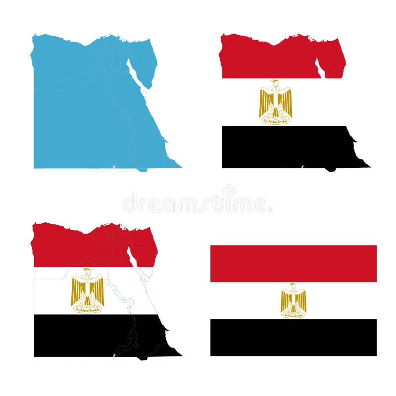 Set of Territories of the Country with the Flag of Egypt Stock Vector ...