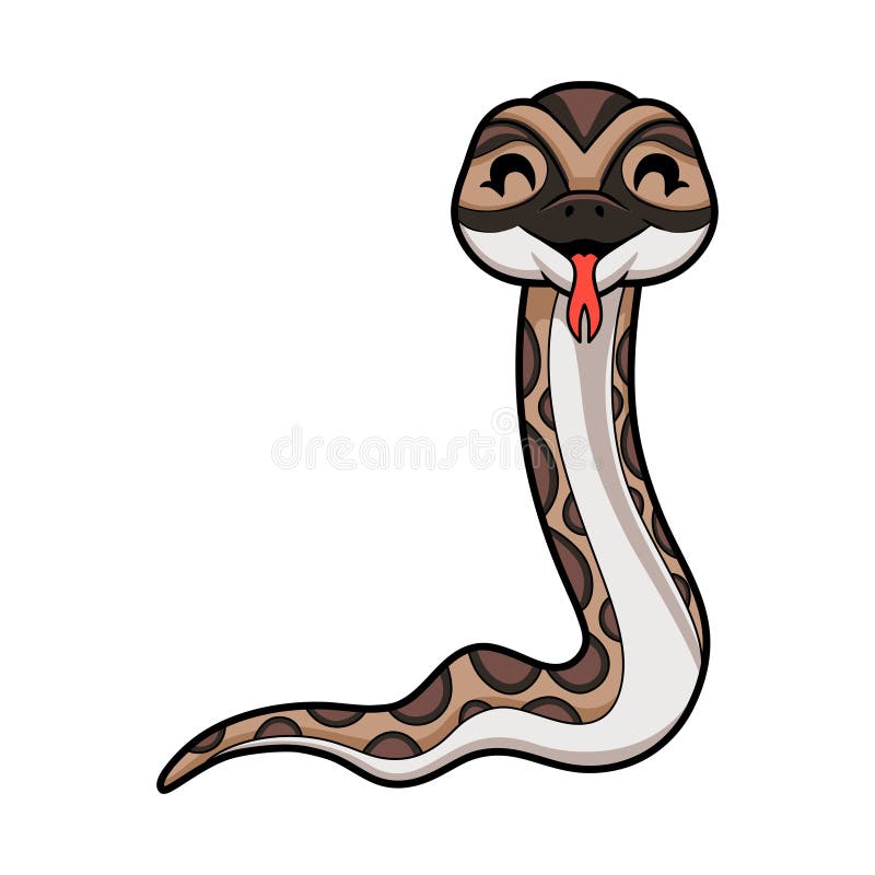 Cute Python Molurus Bivittatus Cartoon Stock Illustration ...