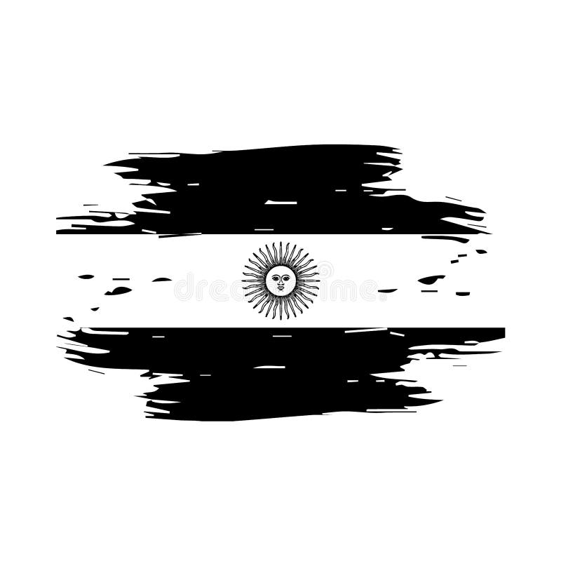 Argentina Flag Black and White Vector Stock Vector - Illustration of ...