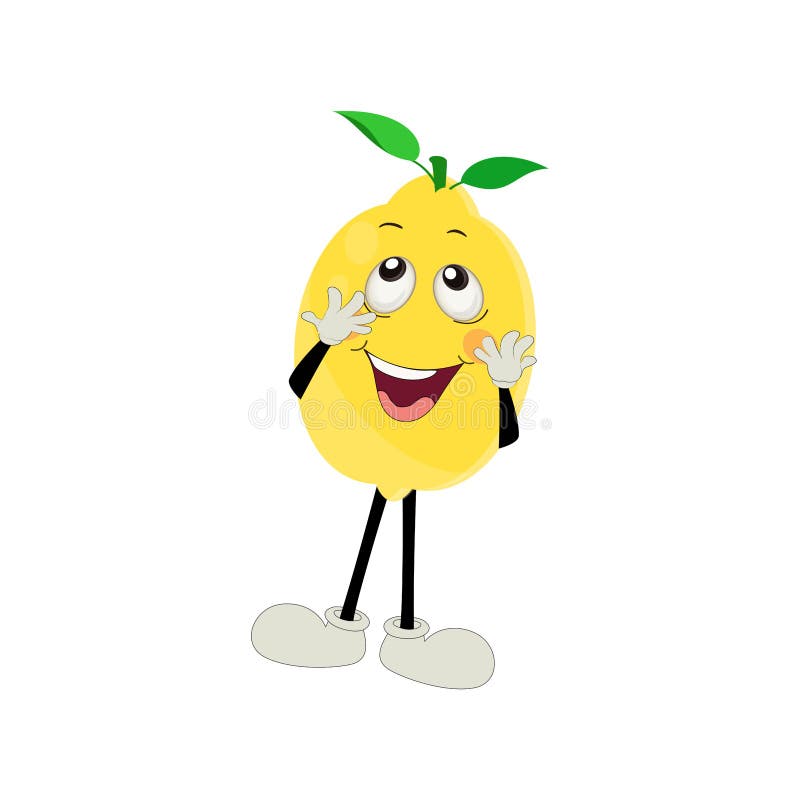 Lemon Character Design. Vector Illustration Flat Lemon Cute Character ...