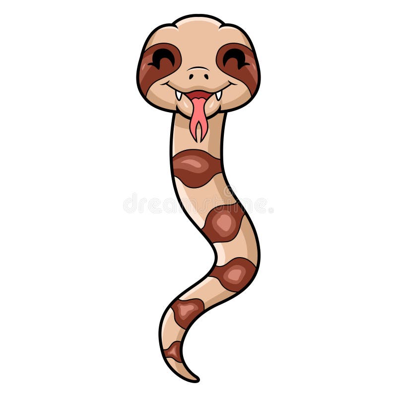 Cute Happy Copperhead Snake Cartoon Stock Vector - Illustration of ...