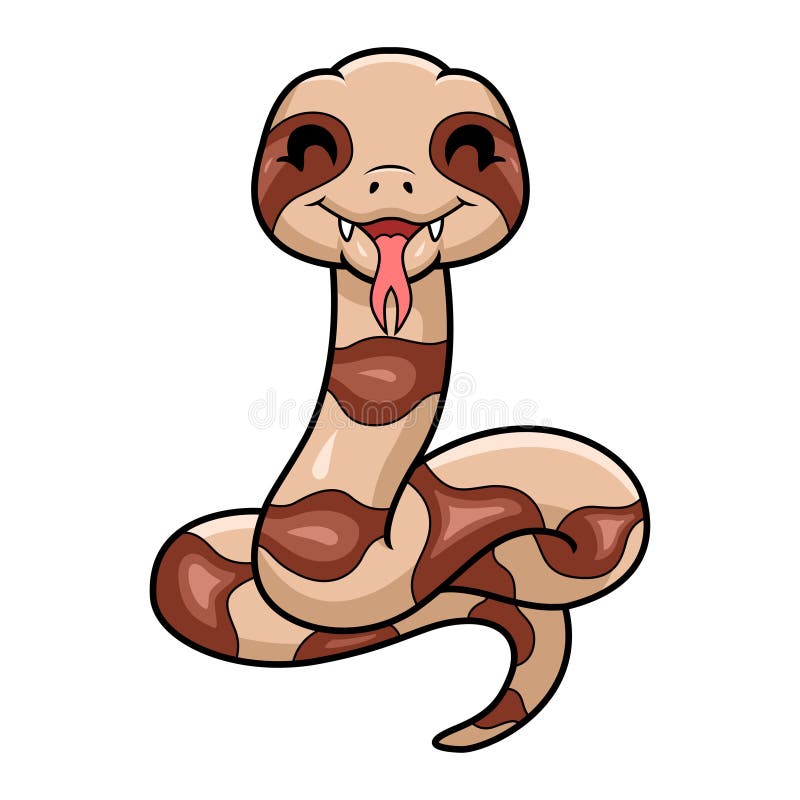 Cute Happy Copperhead Snake Cartoon Stock Vector - Illustration of ...