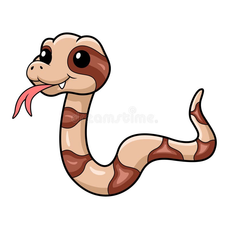 Cute Happy Copperhead Snake Cartoon Stock Vector - Illustration of icon ...