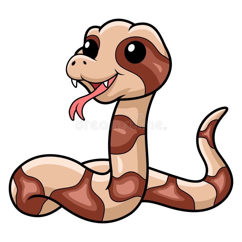 Cute Happy Copperhead Snake Cartoon Stock Vector - Illustration of ...