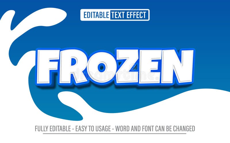Frozen 3d text effect stock vector. Illustration of frozen3d - 269420176
