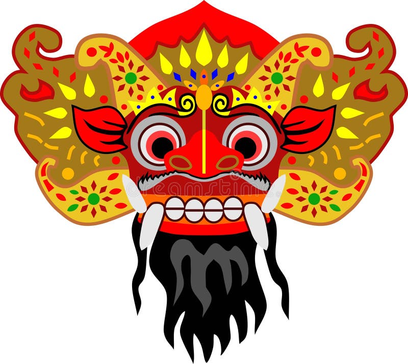 Red Balinese Indonesian Traditional Mask Vector Stock Vector ...