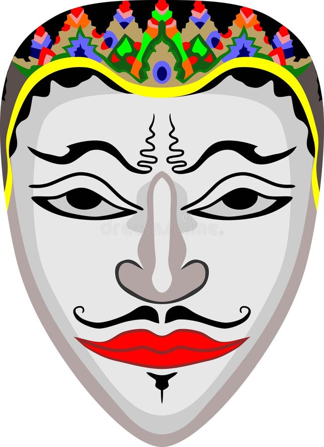 Javanese Indonesian Traditional Mask Dancer Stock Vector - Illustration ...