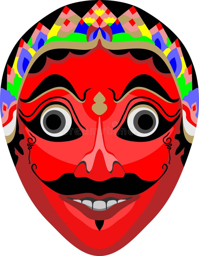 Red Javanese Indonesian Traditional Mask Vector Stock Vector ...