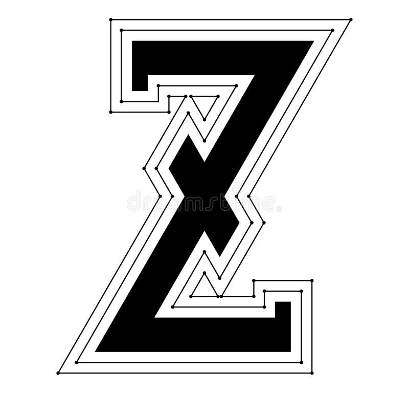 Simple Decorative Letter with Outline.Vector Custom Font. Stock ...