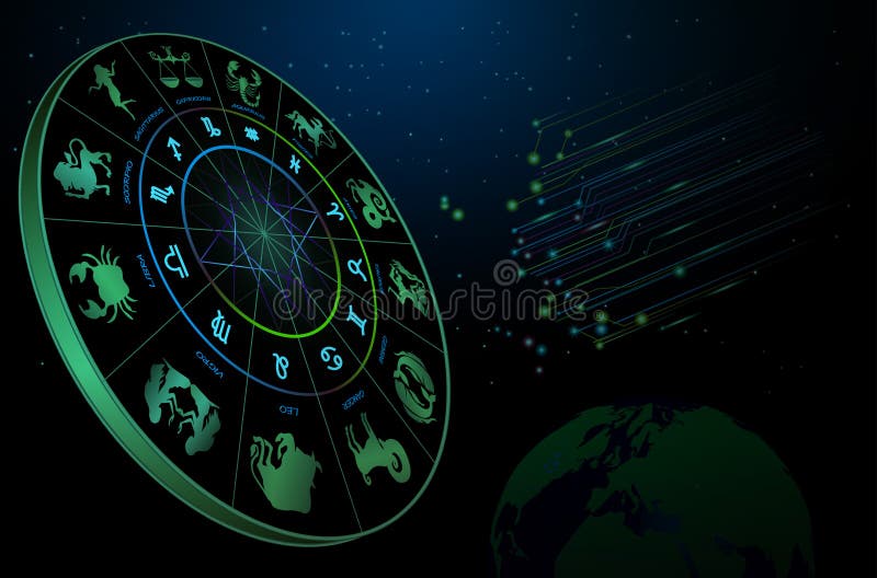 Background with zodiac, stock vector. Illustration of icon - 269549425