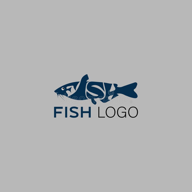 The Logo or Emblem of the Word Fish in the Shape of Fish. Stock ...