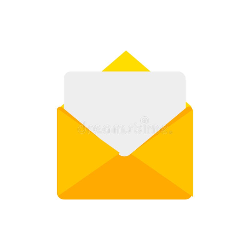 Letter Envelope with Paper Document Vector Illustration, Email Envelope ...