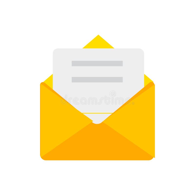 Letter Envelope with Paper Document Vector Illustration, Email Envelope ...