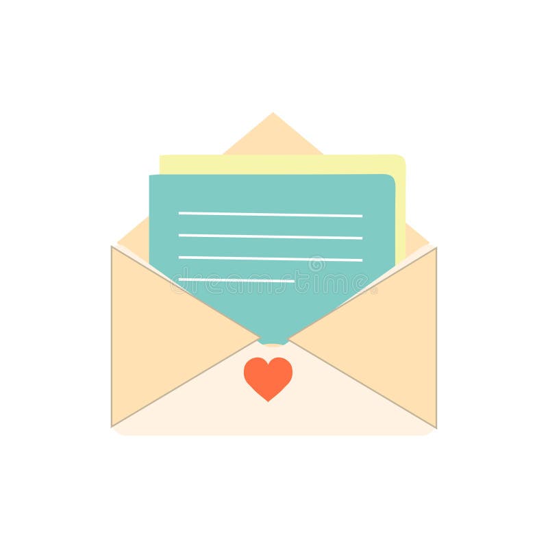 Letter Envelope with Paper Document Vector Illustration, Email Envelope ...