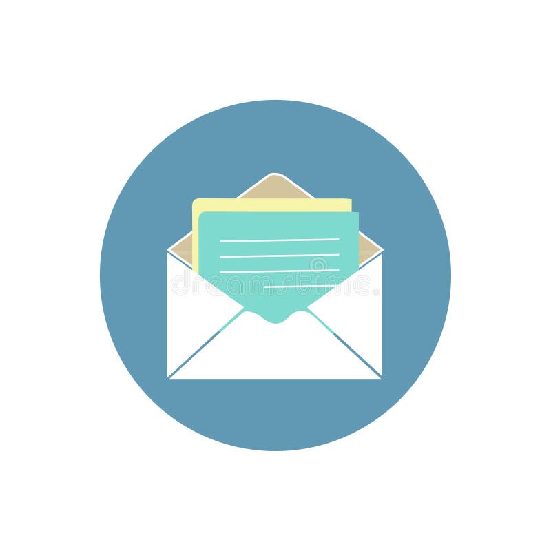 Letter Envelope with Paper Document Vector Illustration, Email Envelope ...