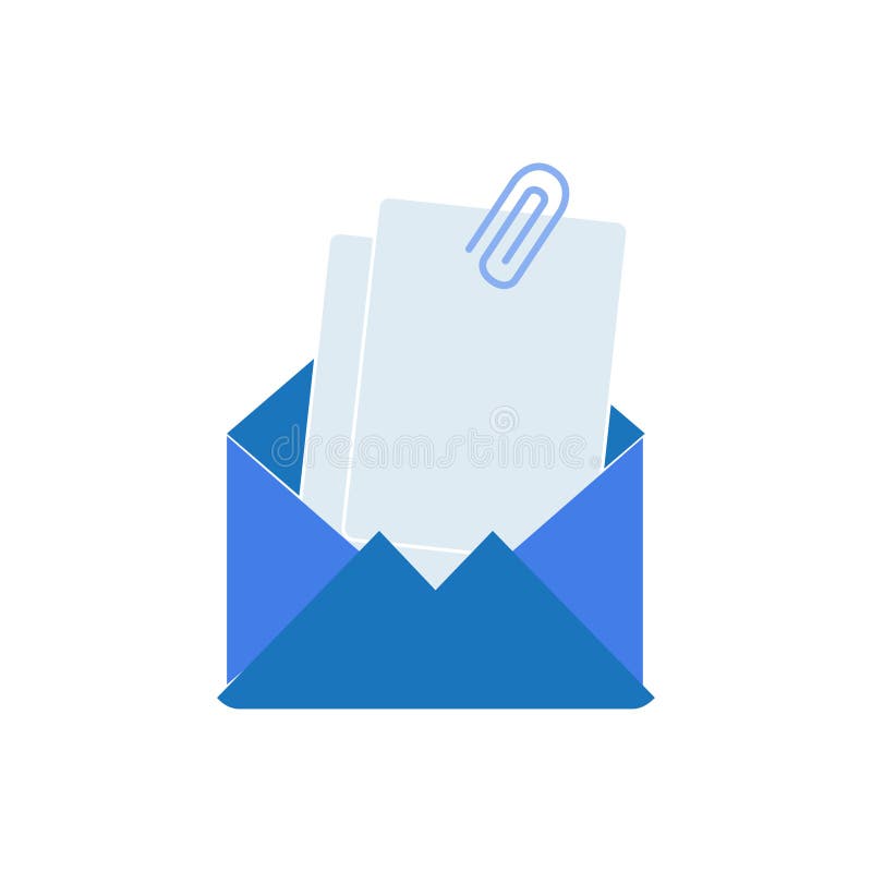 Letter Envelope with Paper Document Vector Illustration, Email Envelope ...