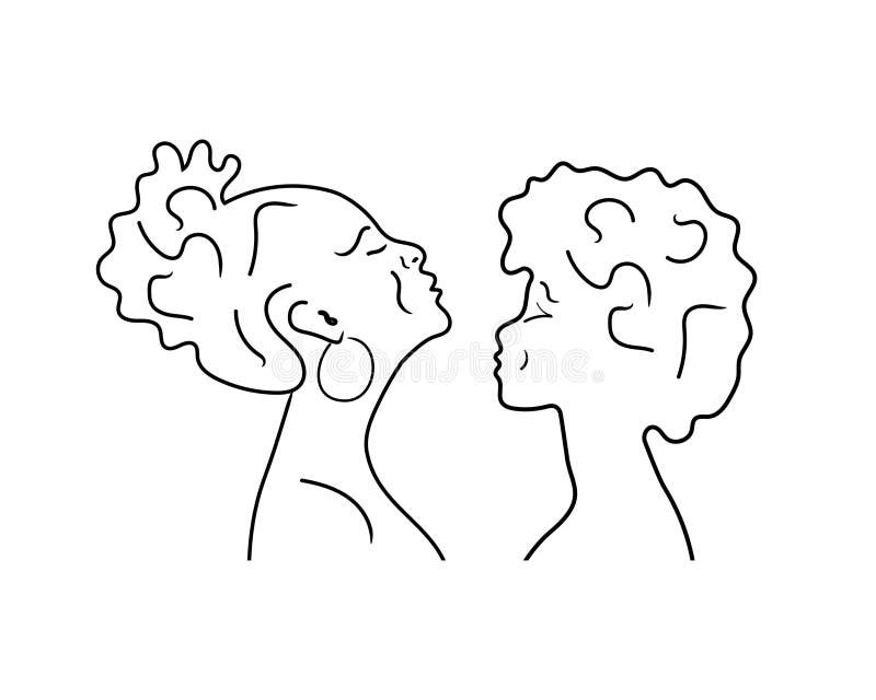 Women Silhouette with Simple Lines, Vecto Stock Vector - Illustration ...