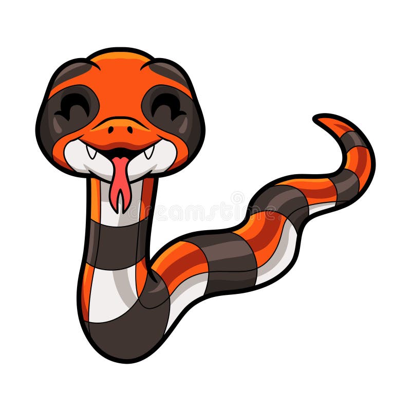 Cute Cape Coral Snake Cartoon Stock Illustration - Illustration of ...