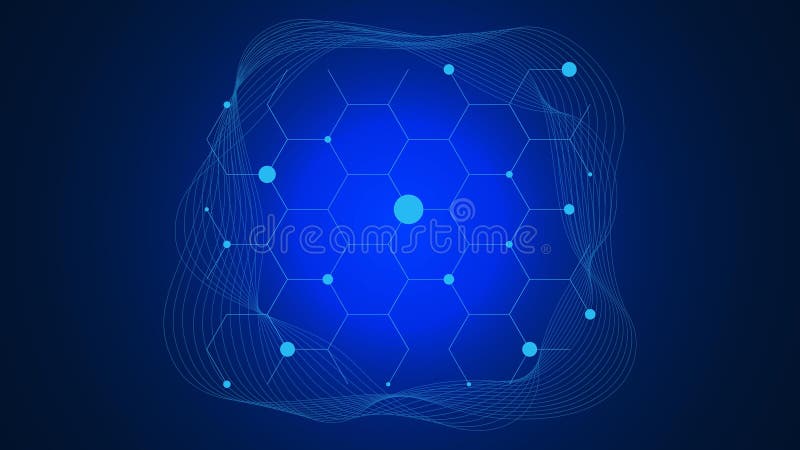Molecular Structure with Molecule DNA and Wave Lines Background Stock ...