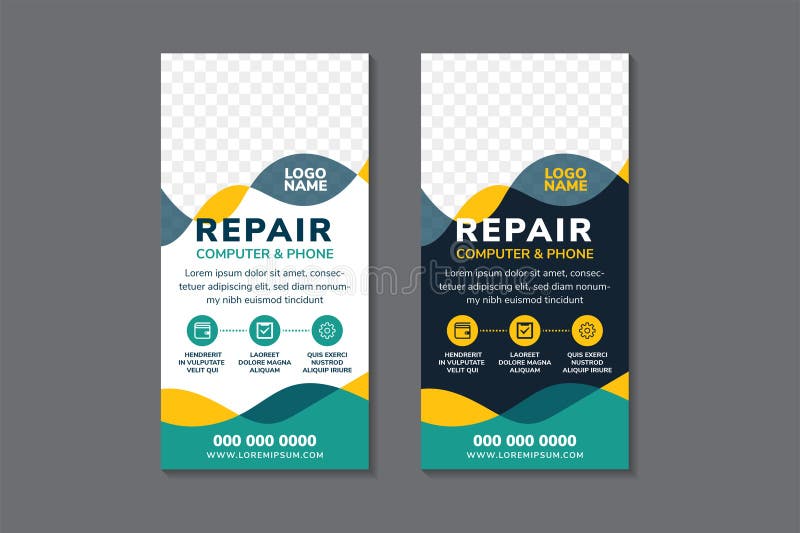 Repair Computer and Home Banner Design Template Stock Vector ...