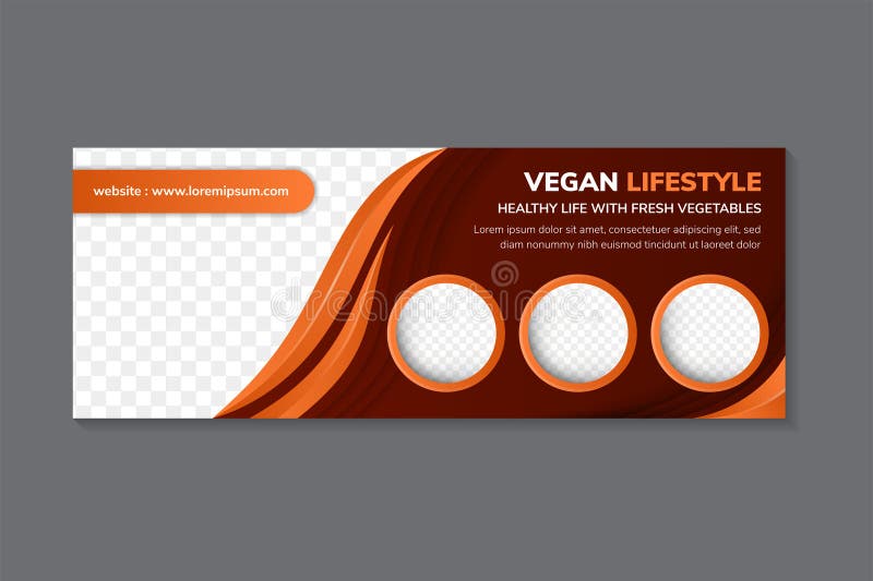 Vegan Lifestyle Banner Template Design with Horizontal Layout Webpaga ...