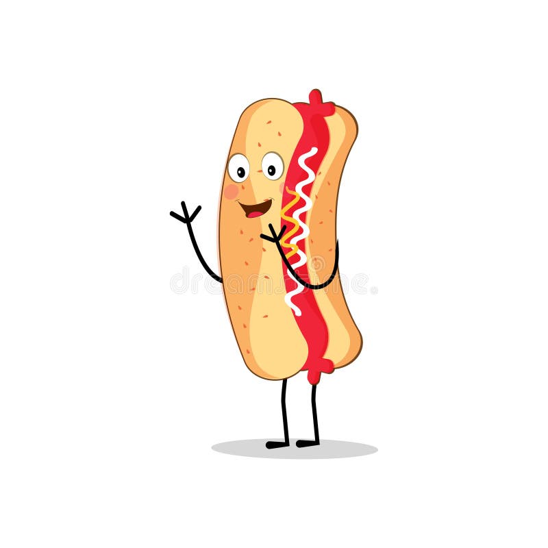 Hot Dog Cartoon Mascot Character, Posters, Menus, Brochures, Web, and ...