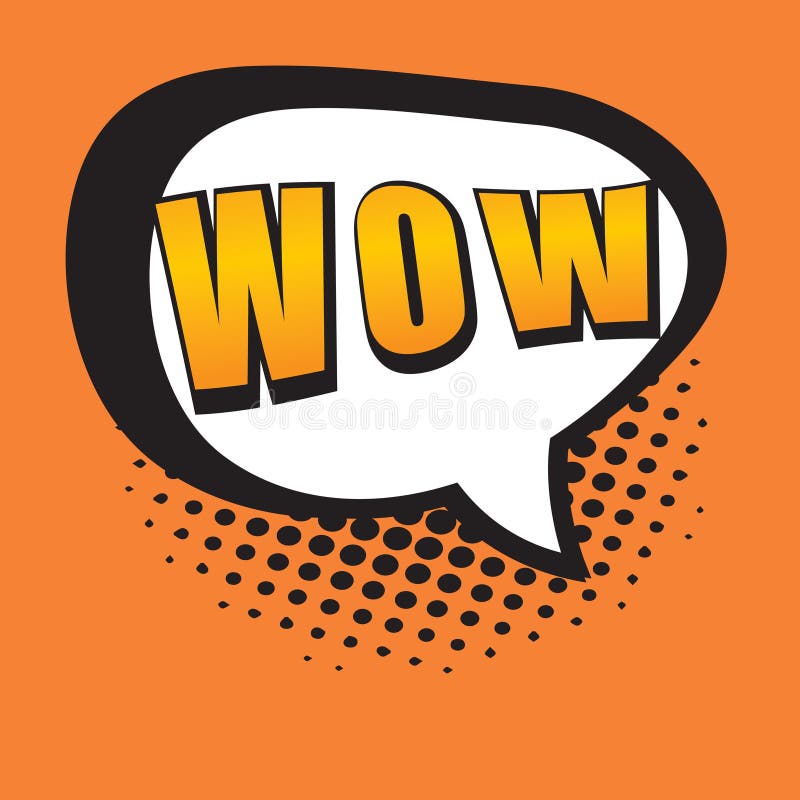 Wow comic text stock vector. Illustration of bubble - 269978600
