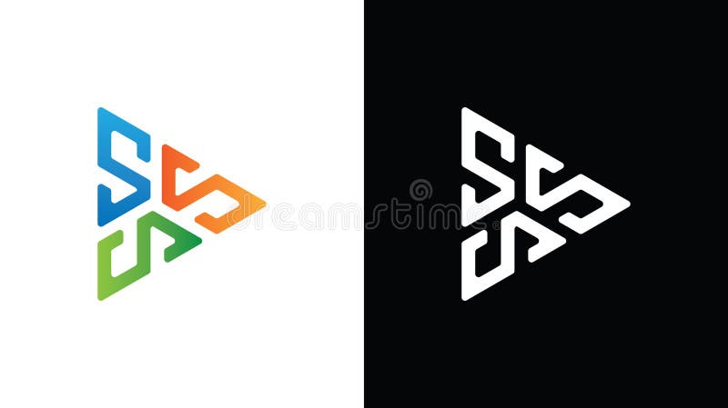 Three S Logo, Three S Triangle Logo, Three Letter S Triangle Logo Stock ...