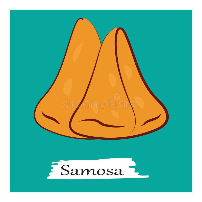 Samosa indian dish vector stock vector. Illustration of fried - 270023429