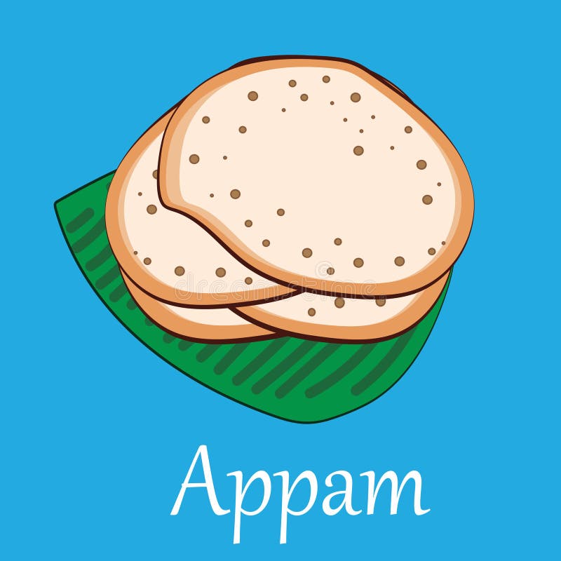 Appam Dish Vector Illustration Stock Vector - Illustration of delicious ...
