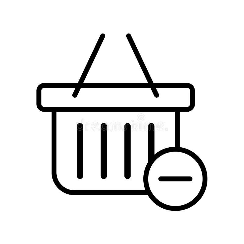 Remove Item from Shopping Basket Button Icon Vector Stock Vector ...