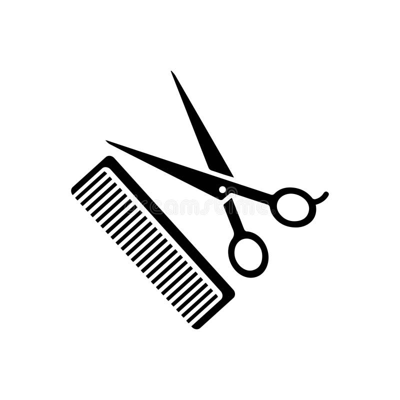 Comb and Scissors Icon. Scissors Hairbrush Vector Illustration, Hair ...