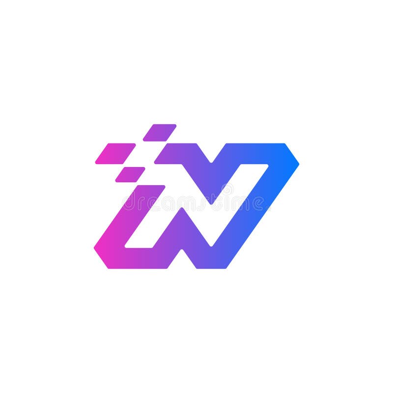 Letter N Digital Logo, Letter N Logo, Initial N Logo, N Logo, Letter N ...